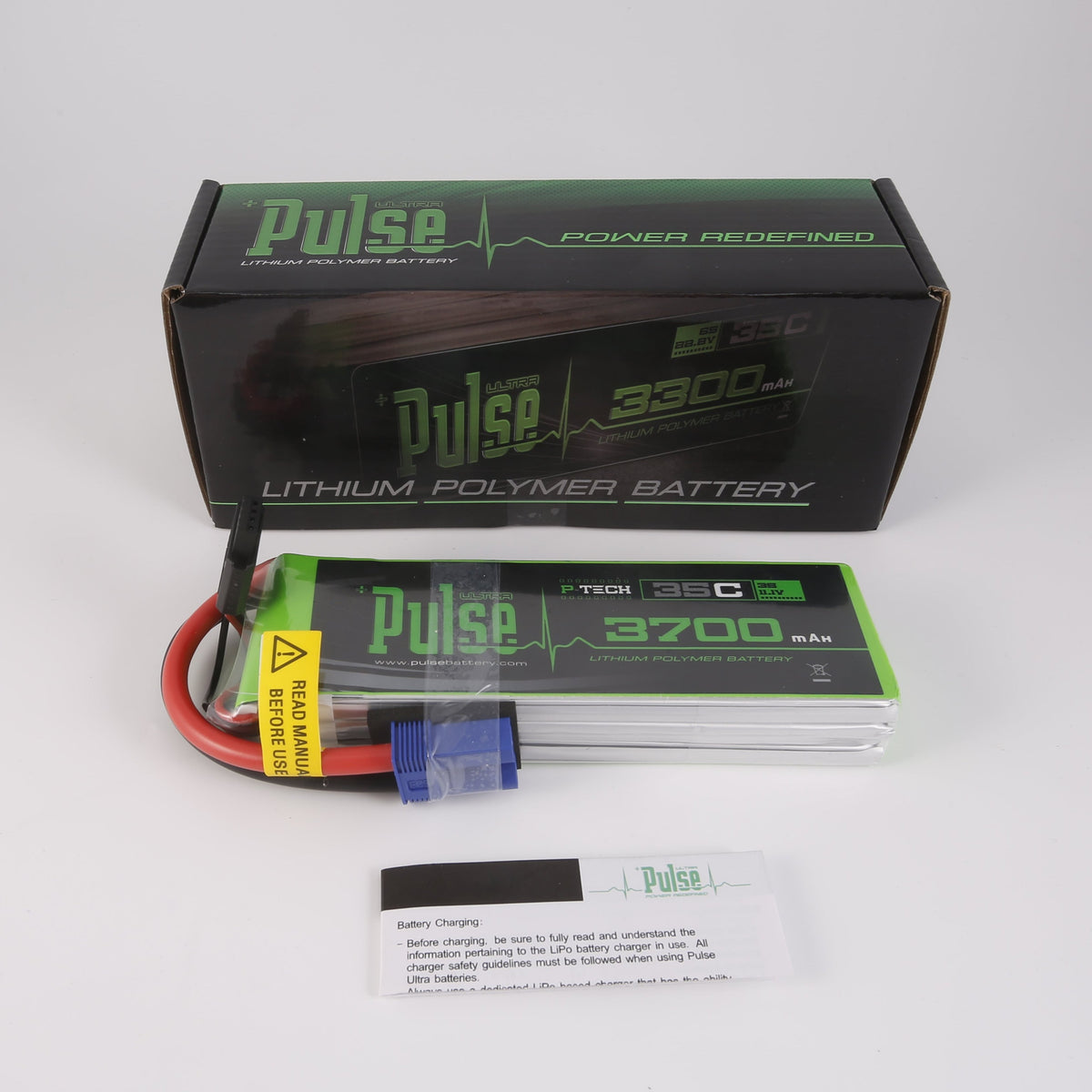 PULSE 3700mAh 35C 11.1V 3S P-Tech LiPo Battery - EC5 Connector – Pulse ...
