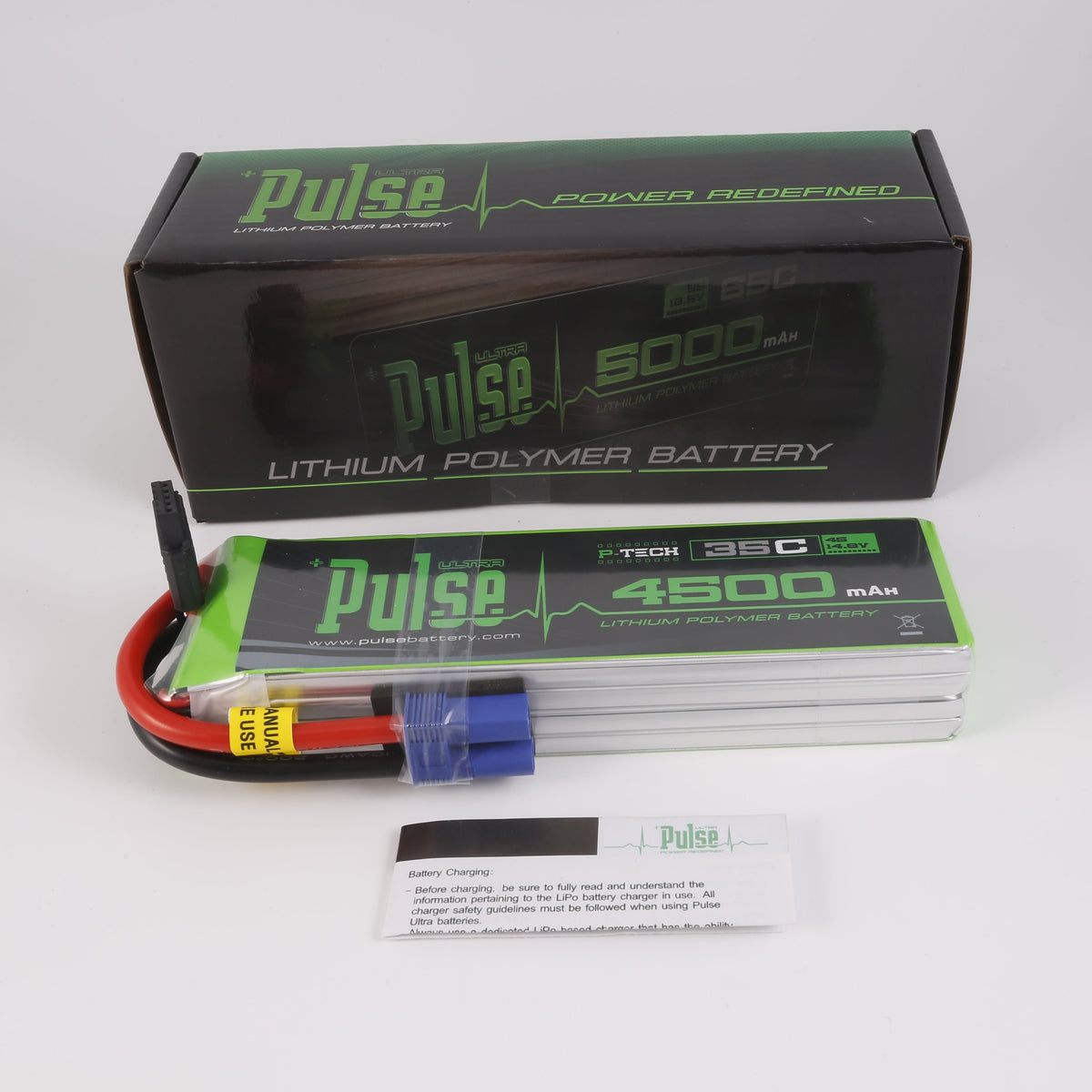 PULSE 4500mah 35C 14.8V 4S P-Tech LiPo Battery - EC5 Connector – Pulse ...