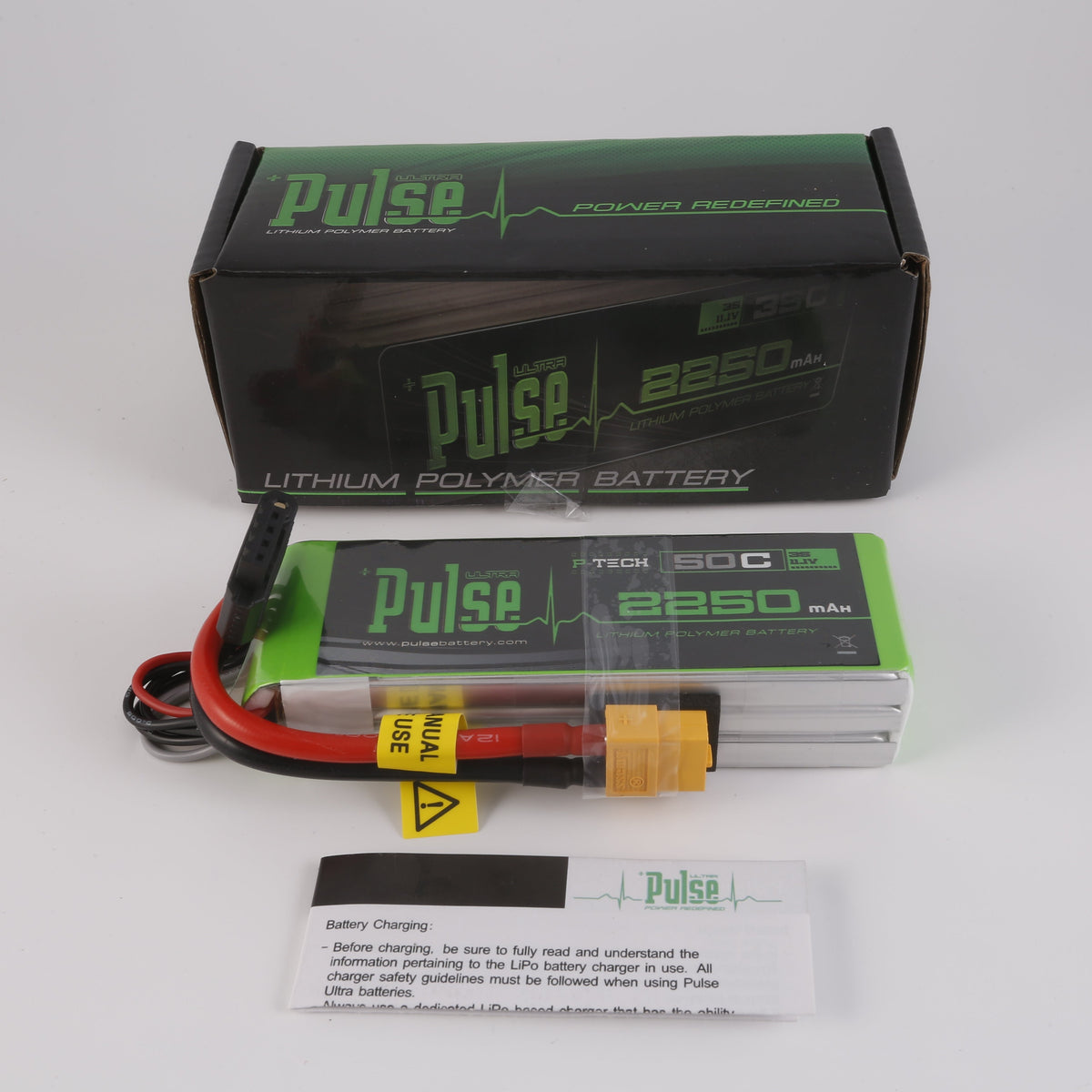 PULSE 2250mAh 50C 11.1V 3S P-Tech LiPo Battery - XT60 Connector – Pulse ...
