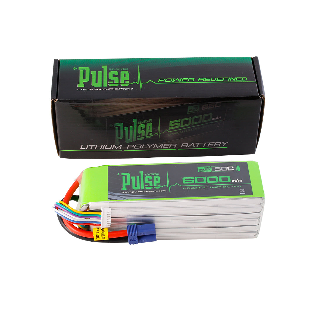 PULSE 6000mAh 50C 22.2V 6S LiPo Battery - EC5 Connector – Pulse Battery