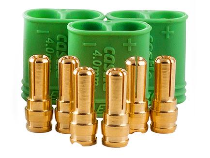 Castle Creation Polarized Bullet Connector Male Set, 4mm – Pulse Battery