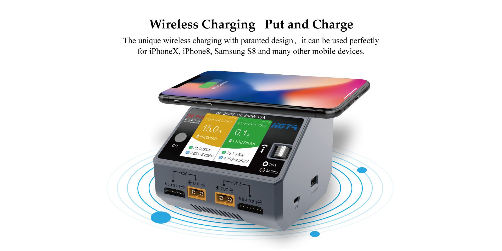 HOTA D6 Pro Wireless AC/DC Charger - Transparent Green – Pulse Battery